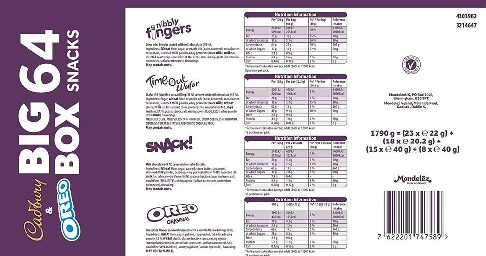 Cadbury & OREO Big Box of Treats - Individually Wrapped Snacks (Box of ...