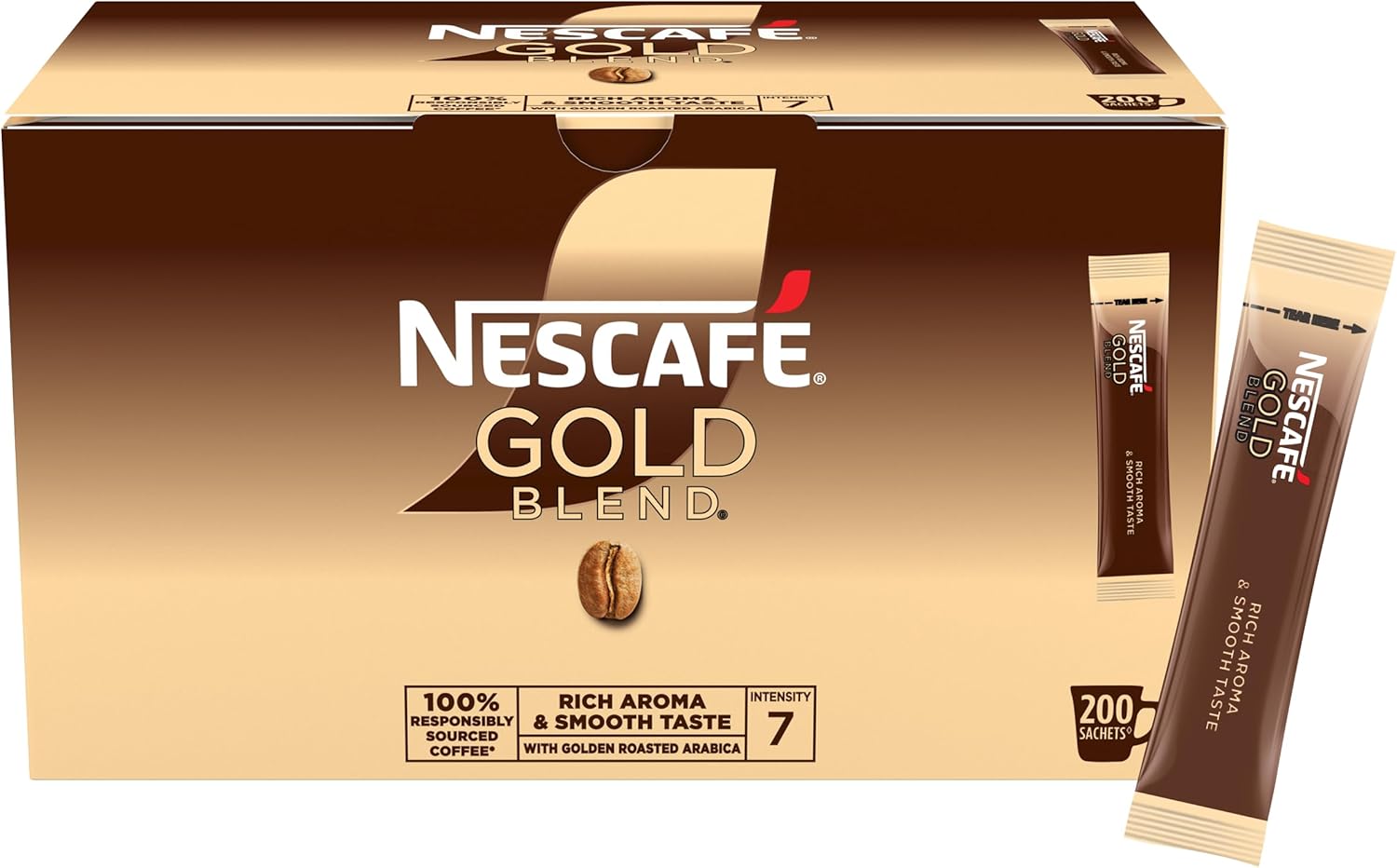 Nescafe Gold Blend: Individual Coffee Stick Portions - (Box of 200 Sac ...